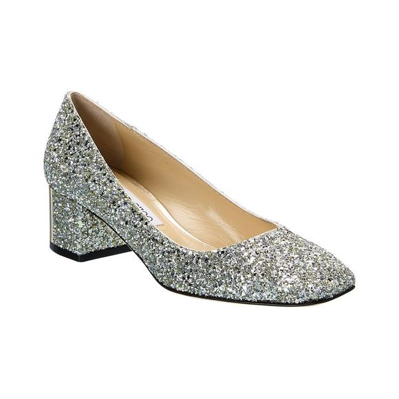 Jimmy Choo | Shoes | Jimmy Choo Rydea 45 Glitter Pump Silver | Poshmark